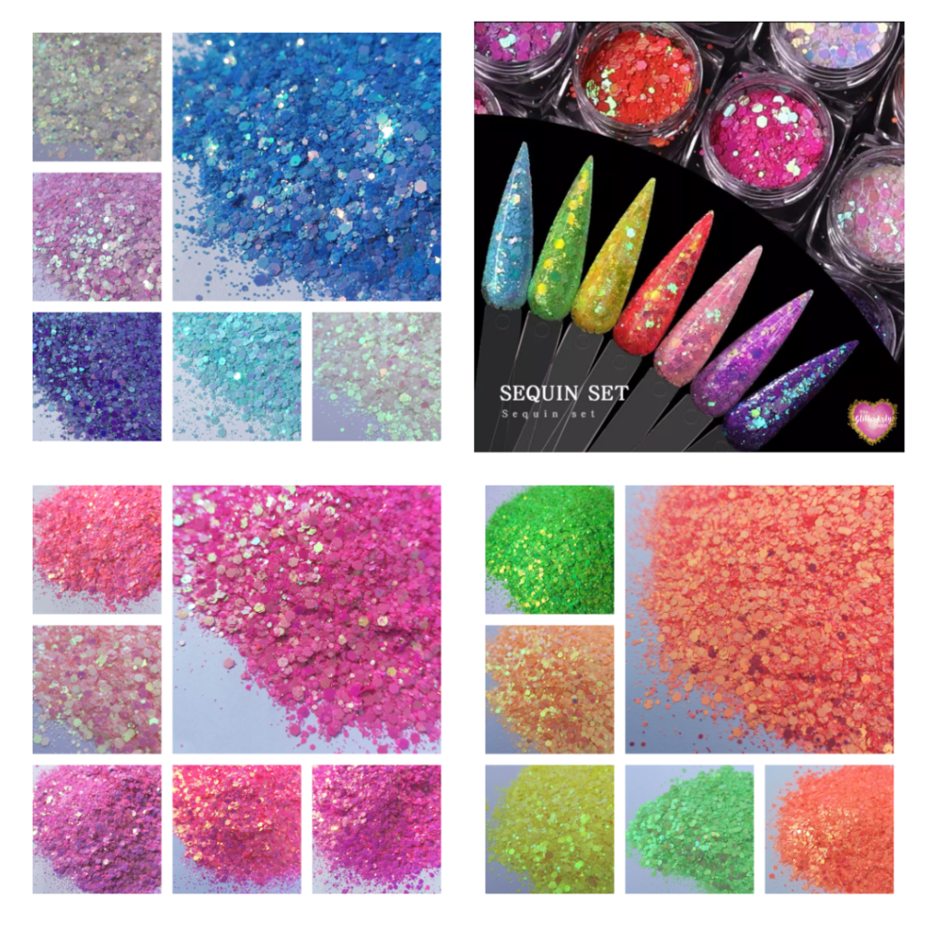 Full Set of 19 Pearl Mega Mix Glitters ** 5g Bag / 10ml Pot / 10ml ...